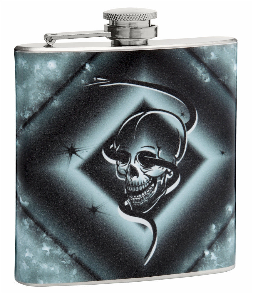 6oz Skull and Snake Hip Flask – Flasks.com